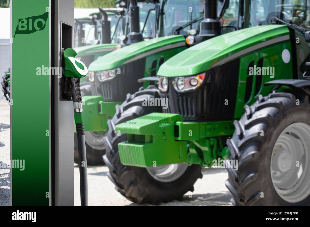 Biofuel filling station and agricultural tractors Stock Photo - Alamy