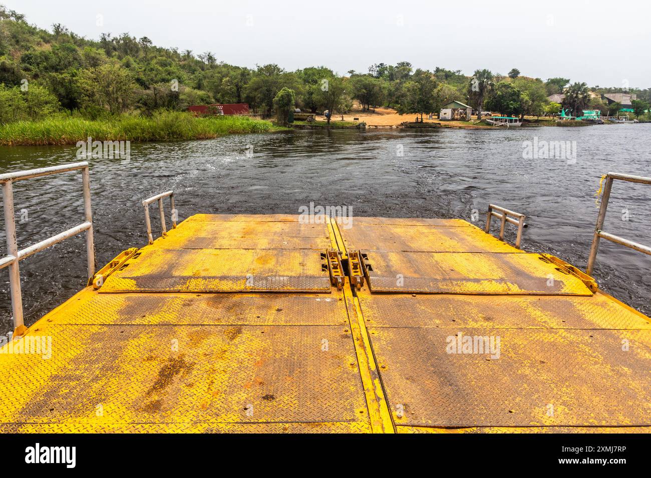 Ferry across Victoria Nile in Murchison Falls national park, Uganda ...
