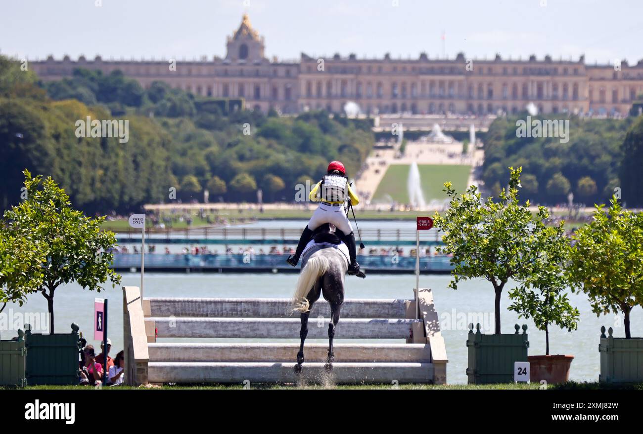 VERSAILLES, FRANCE - JULY 28: General Tine Magnus and horse DIA VAN HET ...
