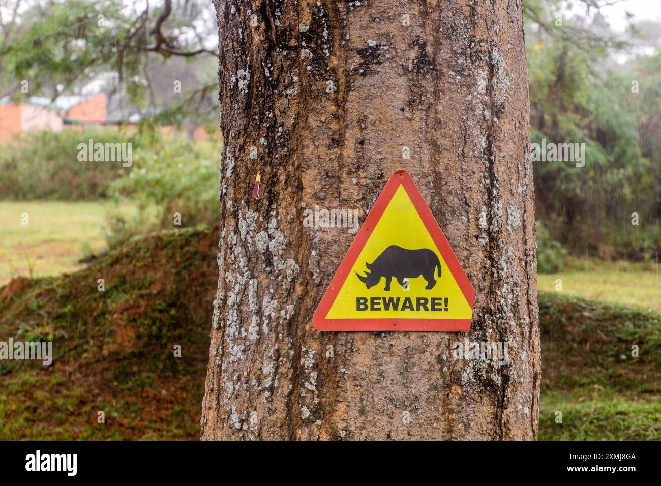 Rhino warning sign hi-res stock photography and images - Alamy