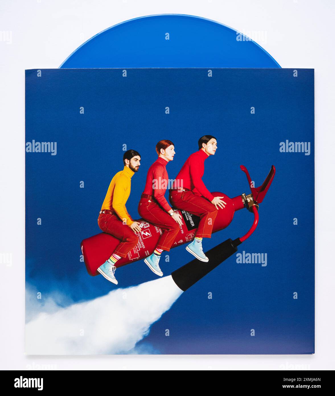 Inner sleeve and blue vinyl of False Alarm, the fourth studio album by ...