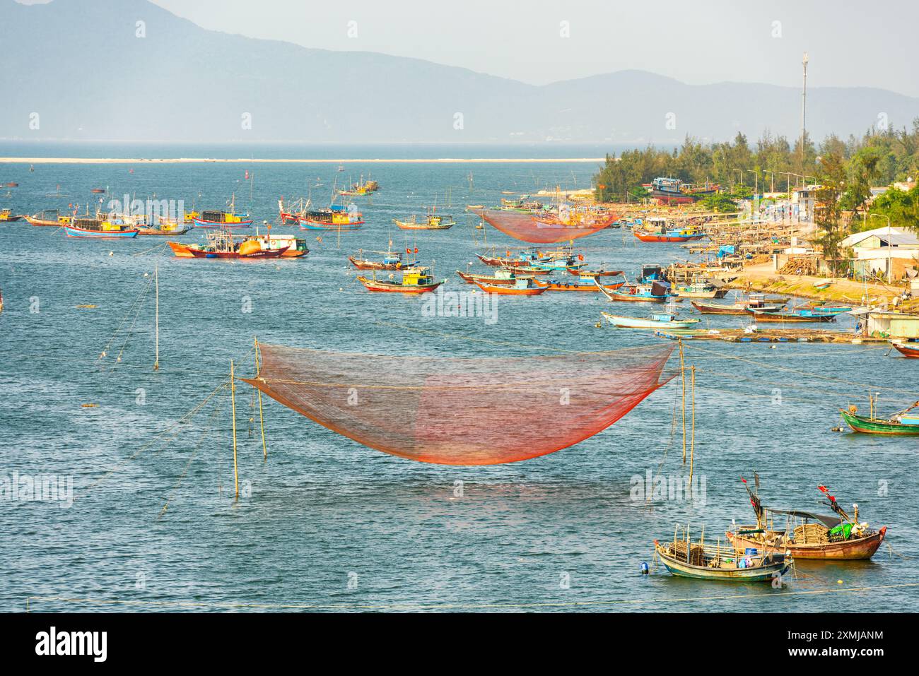 Stationary Lift Net Fishing Trap at Cua Dai Beach, Hoi An, Vietnam ...