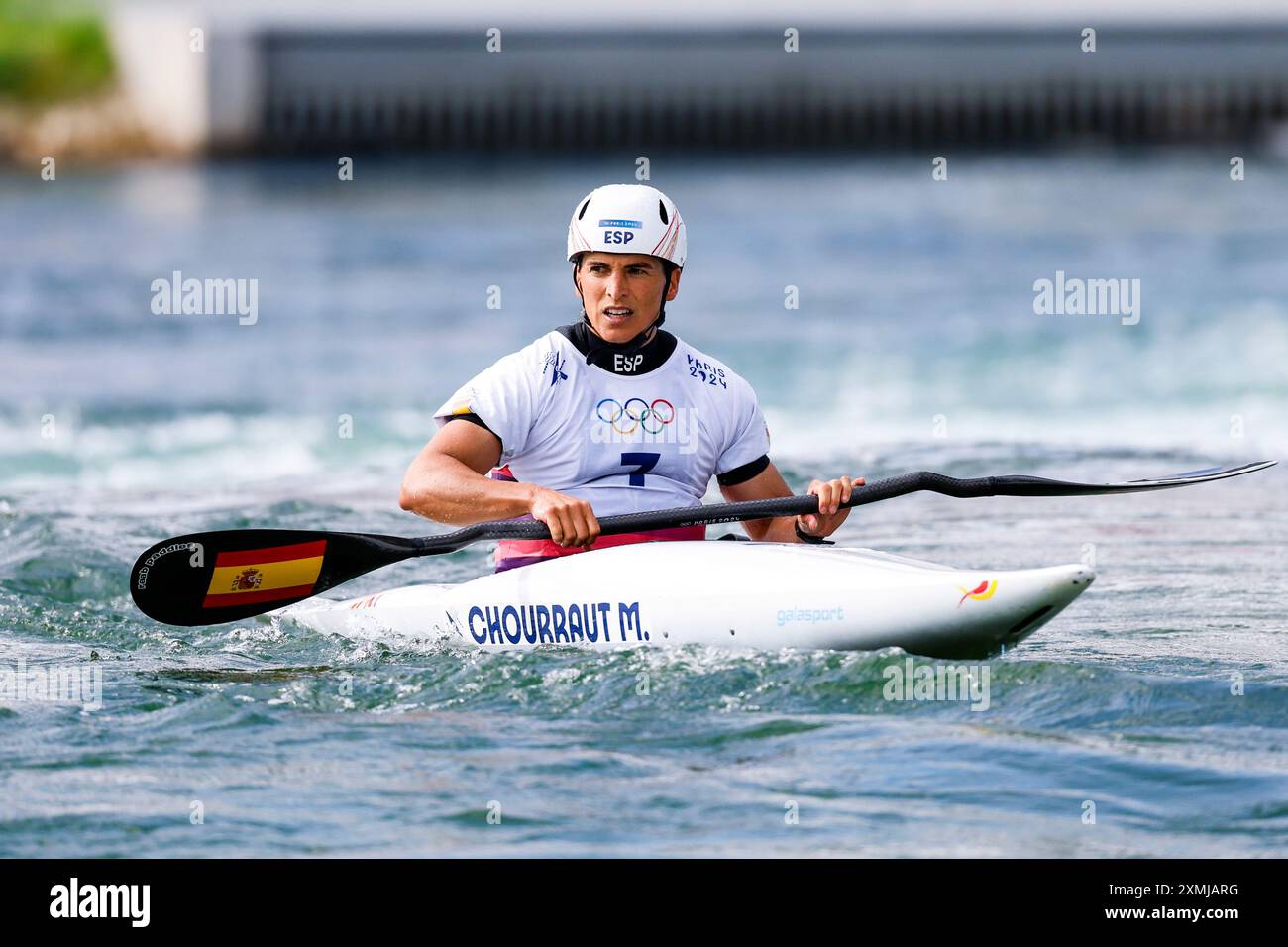 Eva Tercelj of Team Slovenia gestures during the Women's Kayak Single ...