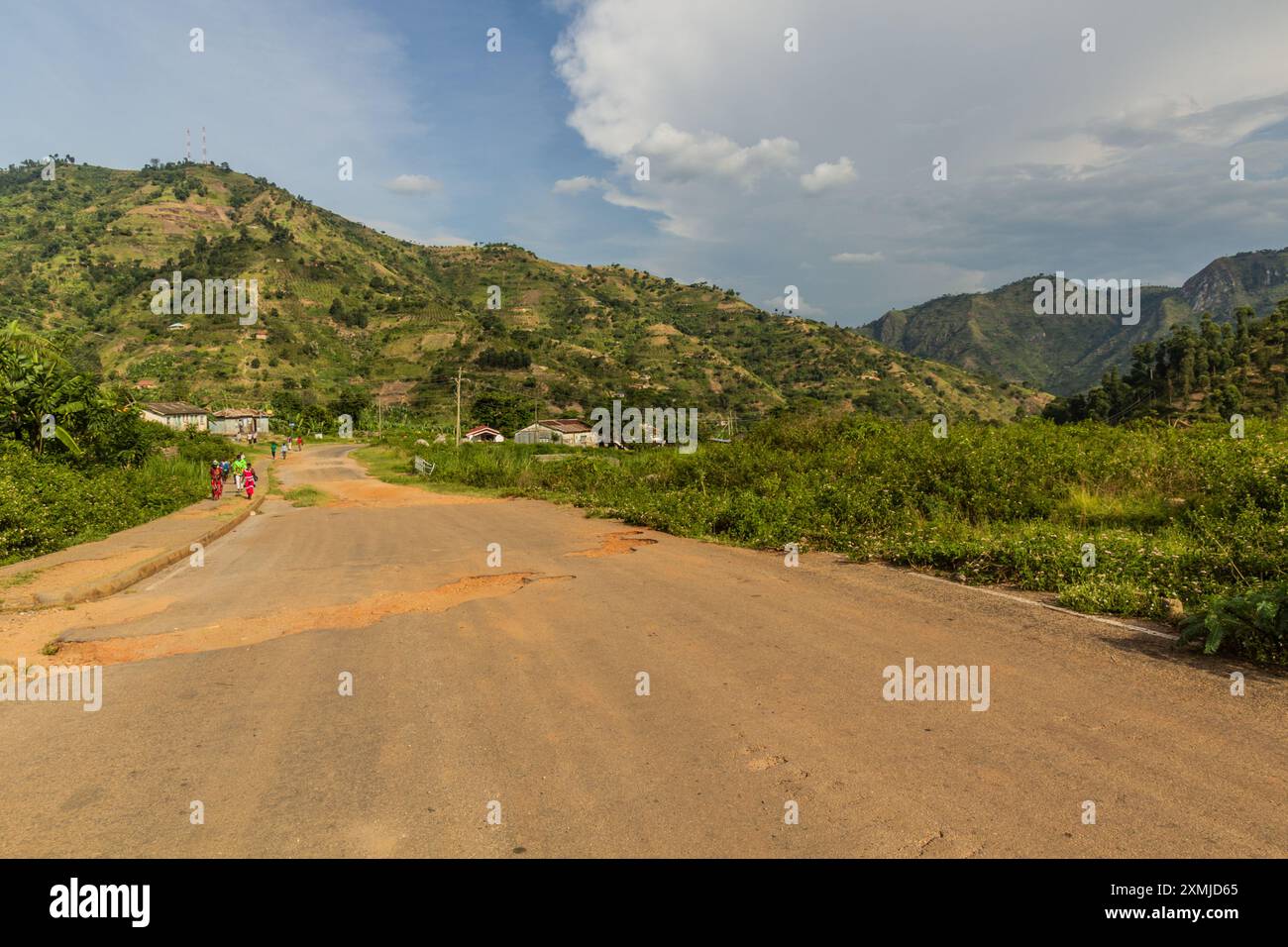 Road in Kilembe village, Uganda Stock Photo - Alamy