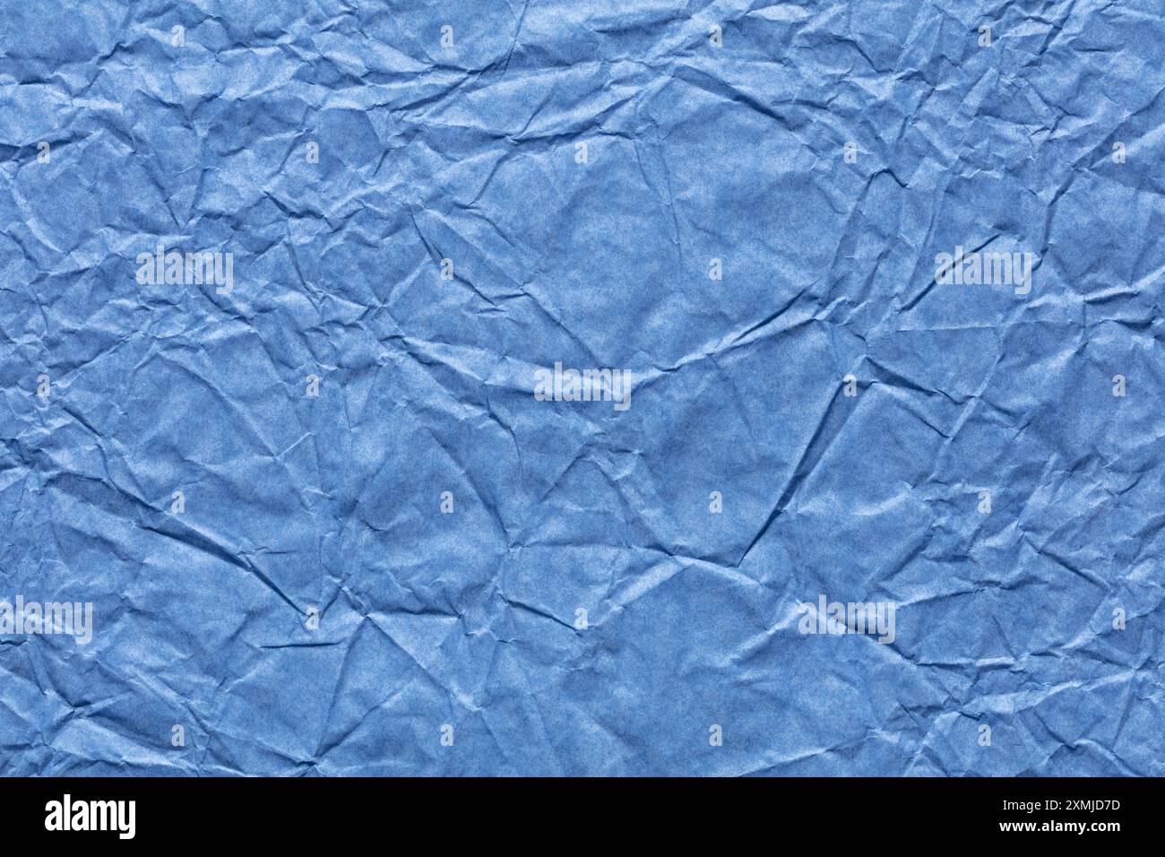 Crumpled paper texture in saturated blue color for greeting card Stock ...