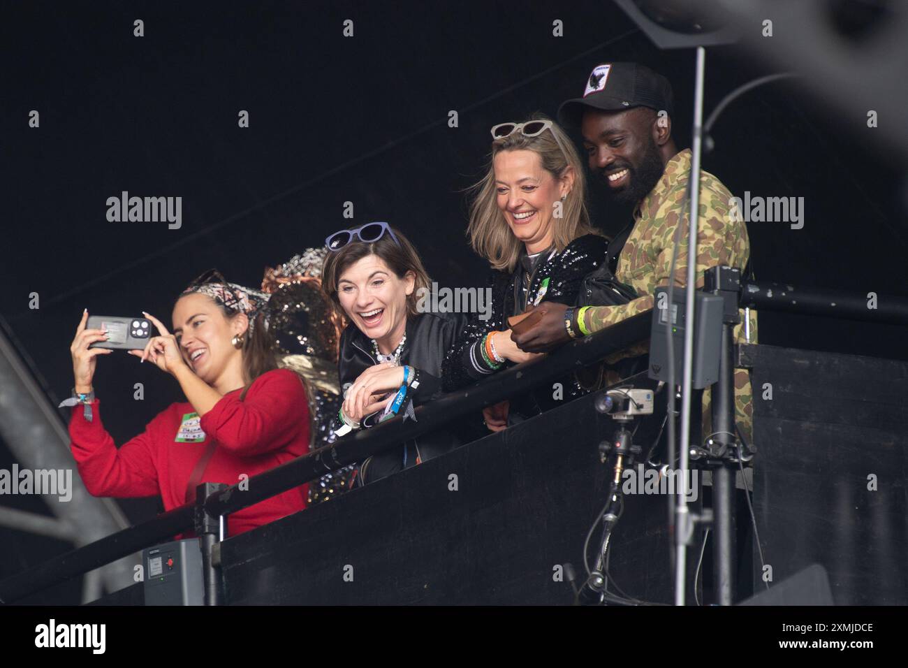 Glastonbury, UK. 30 Jun 2024. Jodie Whittaker is seen on The Pyramid ...