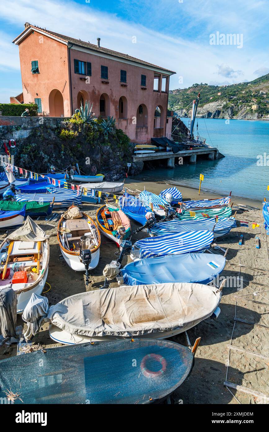 Levanto Village and Boats in Cinque Terre, Italy Stock Photo - Alamy