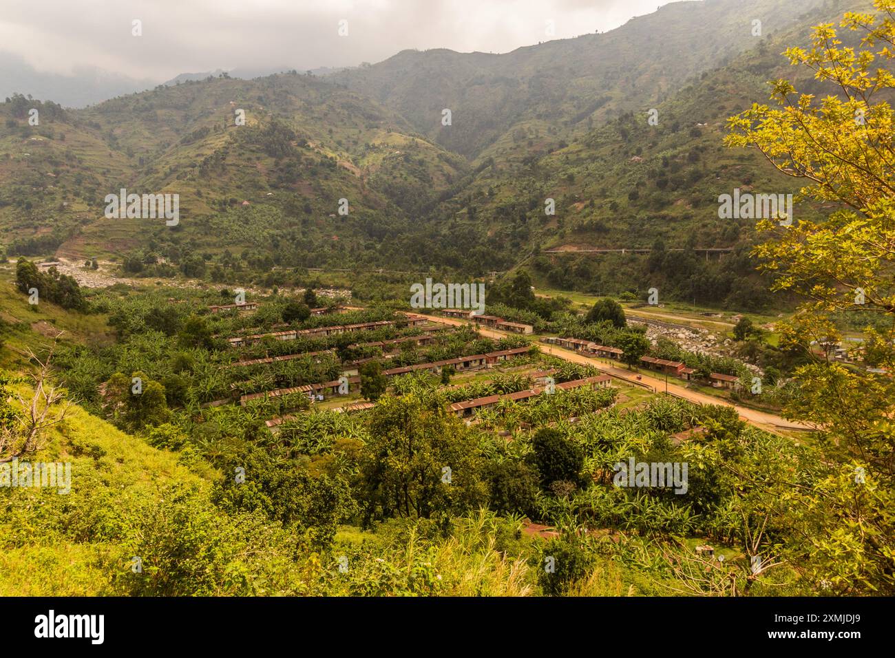 Aerial view of Kilembe village, Uganda Stock Photo - Alamy