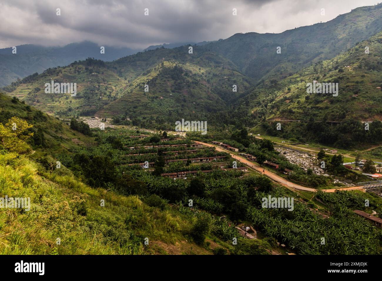 Aerial view of Kilembe village, Uganda Stock Photo - Alamy