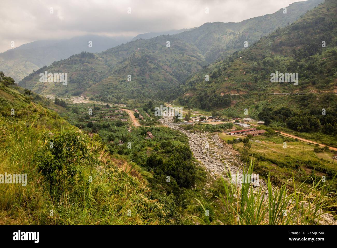 Aerial view of Kilembe village, Uganda Stock Photo - Alamy