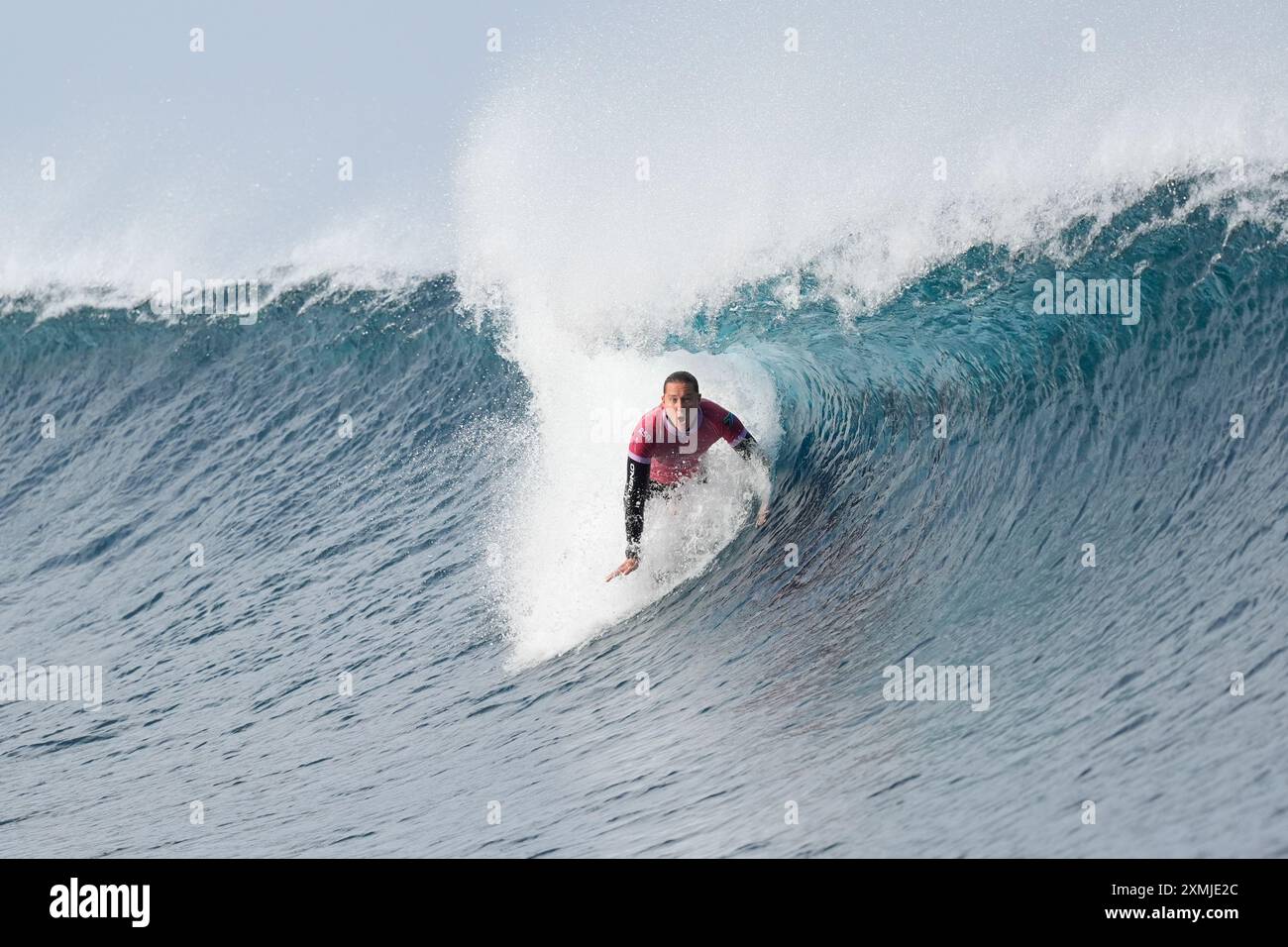 Sarah Baum, of South Africa, falls while competing during the second ...