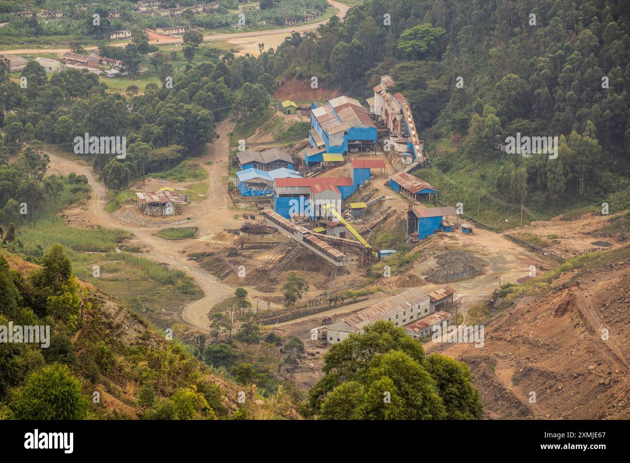 Aerial view of Kilembe copper mines, Uganda Stock Photo - Alamy