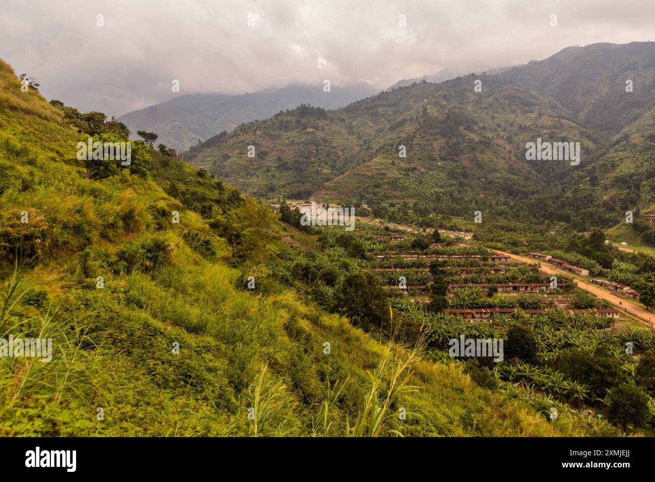 Aerial view of Kilembe village, Uganda Stock Photo - Alamy