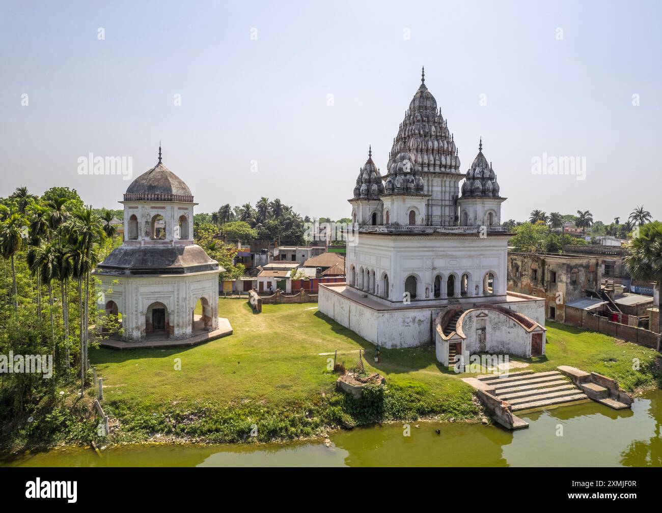 Aerial view of the Roth temple and Shiva Temple, Rajshahi Division, Puthia, Bangladesh Stock ...