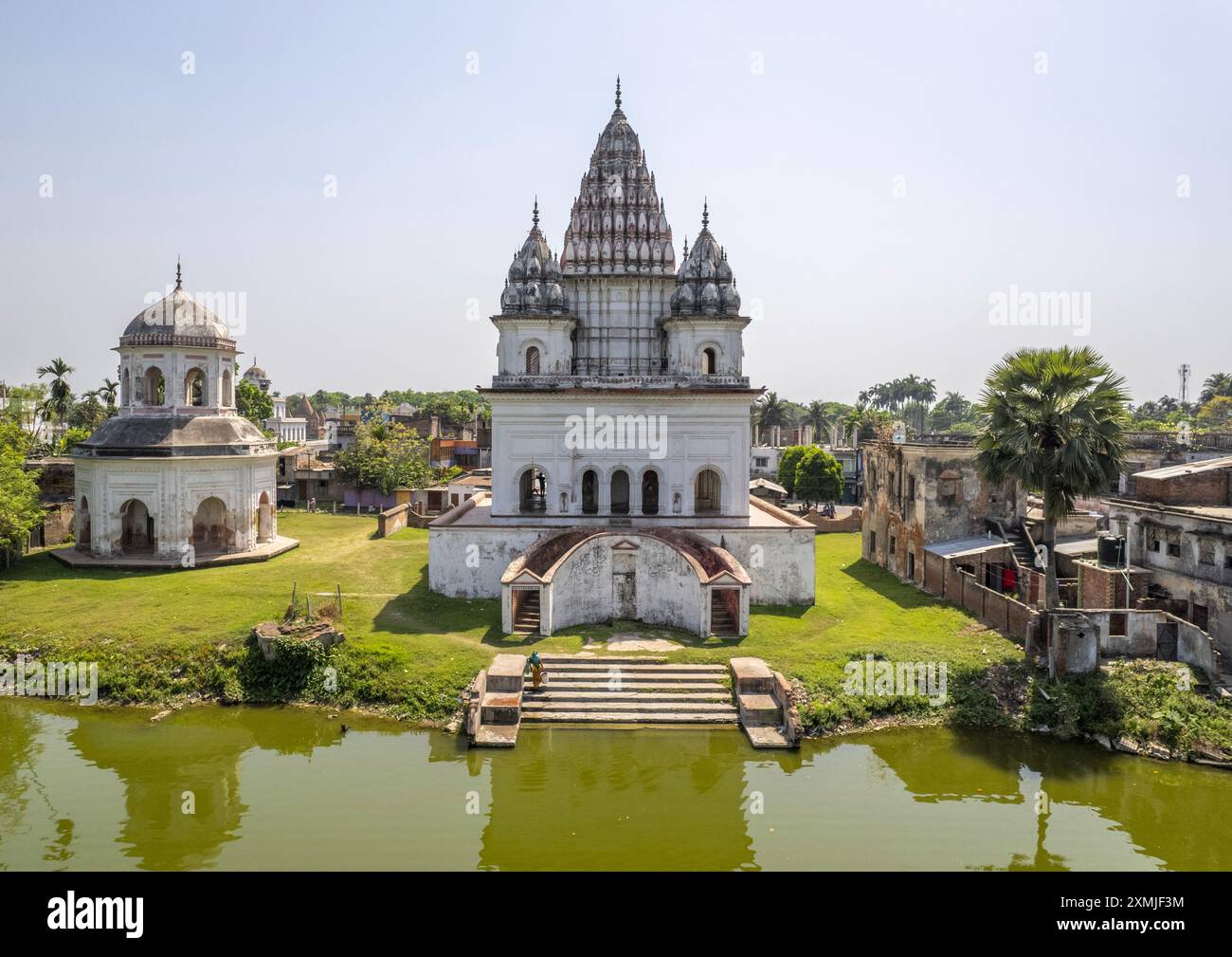 Aerial view of the Roth temple and Shiva Temple, Rajshahi Division ...