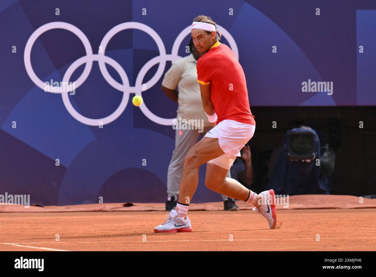 Paris, France. 28th July, 2024. Rafael Nadal from Spain during the ...