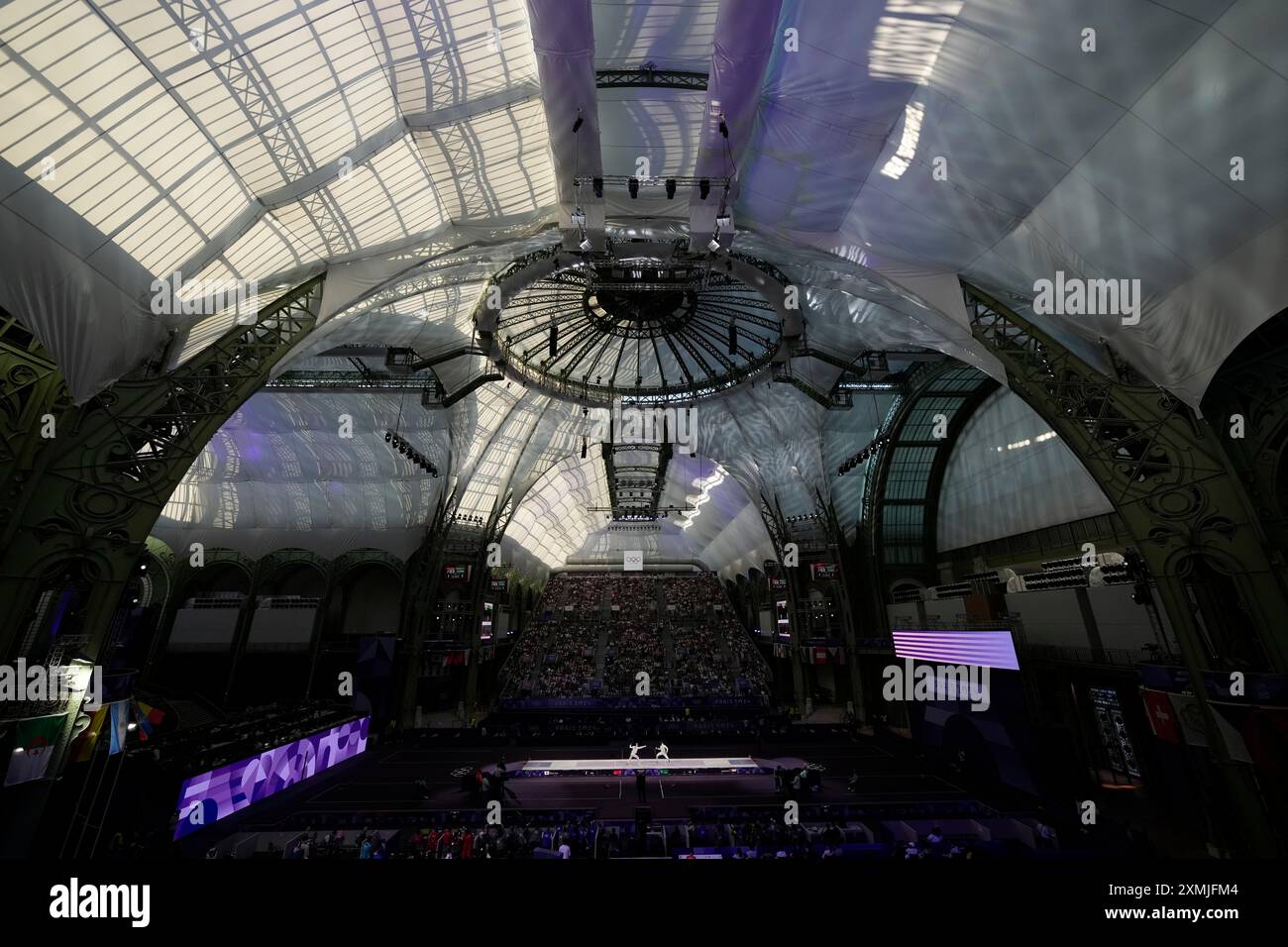 Japan's Koki Kano, left, competes with Hungary's Tibor Andrasfi in the ...