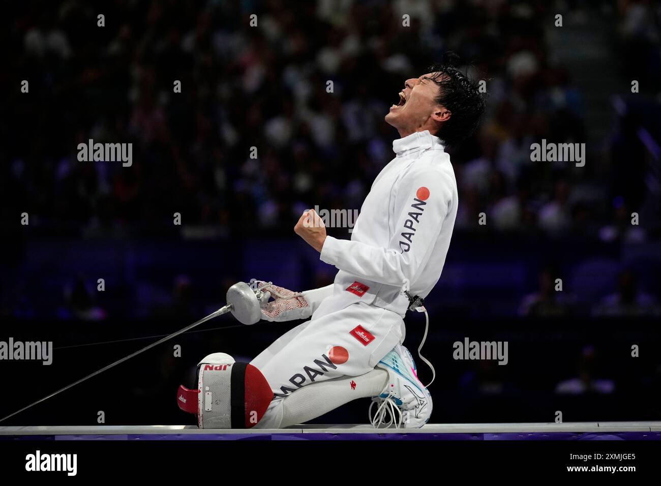 Japan's Koki Kano celebrates after winning the men's individual Epee ...