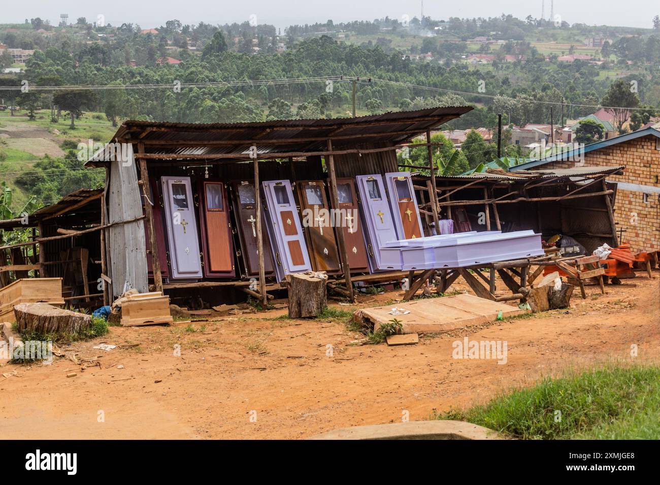 Coffin maker workshop in Mbarara, Uganda Stock Photo - Alamy