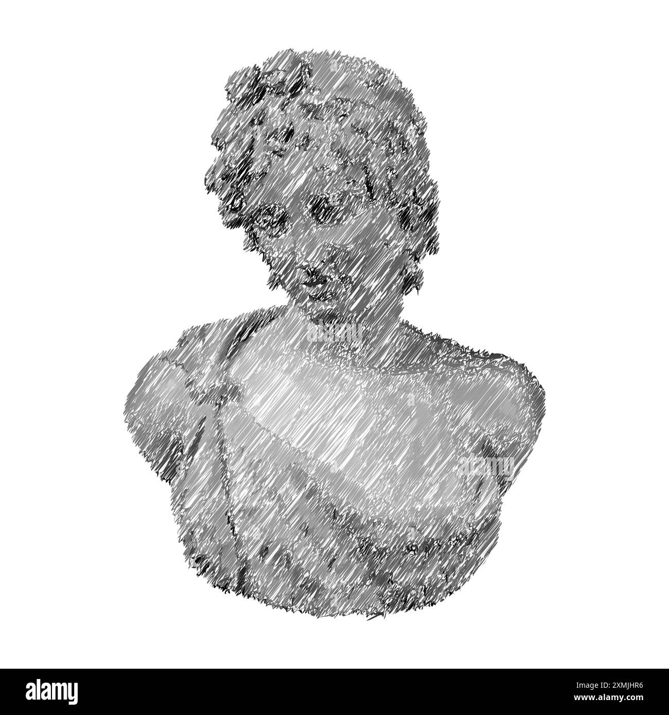 Heads Greek ancient sculpture, mystic. Vector hand drawn illustrations ...