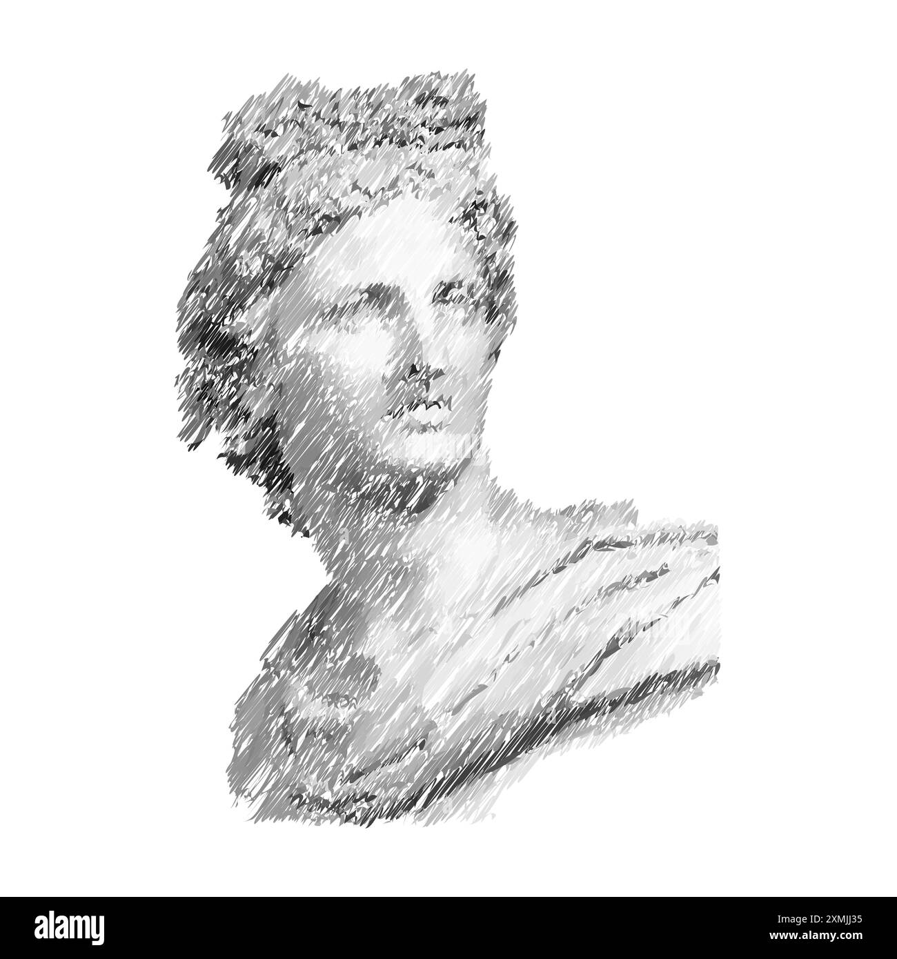 Heads Greek ancient sculpture, mystic. Vector hand drawn illustrations ...