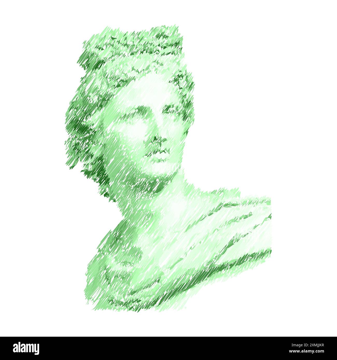 Heads Greek ancient sculpture, mystic. Vector hand drawn illustrations ...