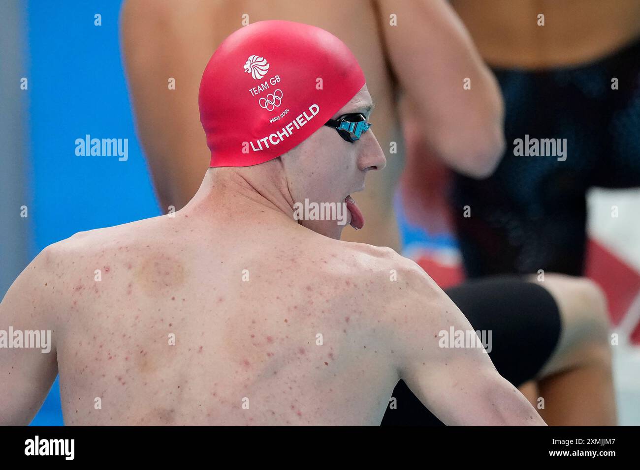 Max Litchfield, of Britain, reacts ahead of the men's 400-meter ...