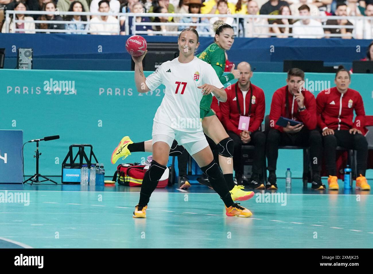 Petra Simon of Hungary, Handball, Women's Preliminary Round Group B between Brazil and Hungary ...
