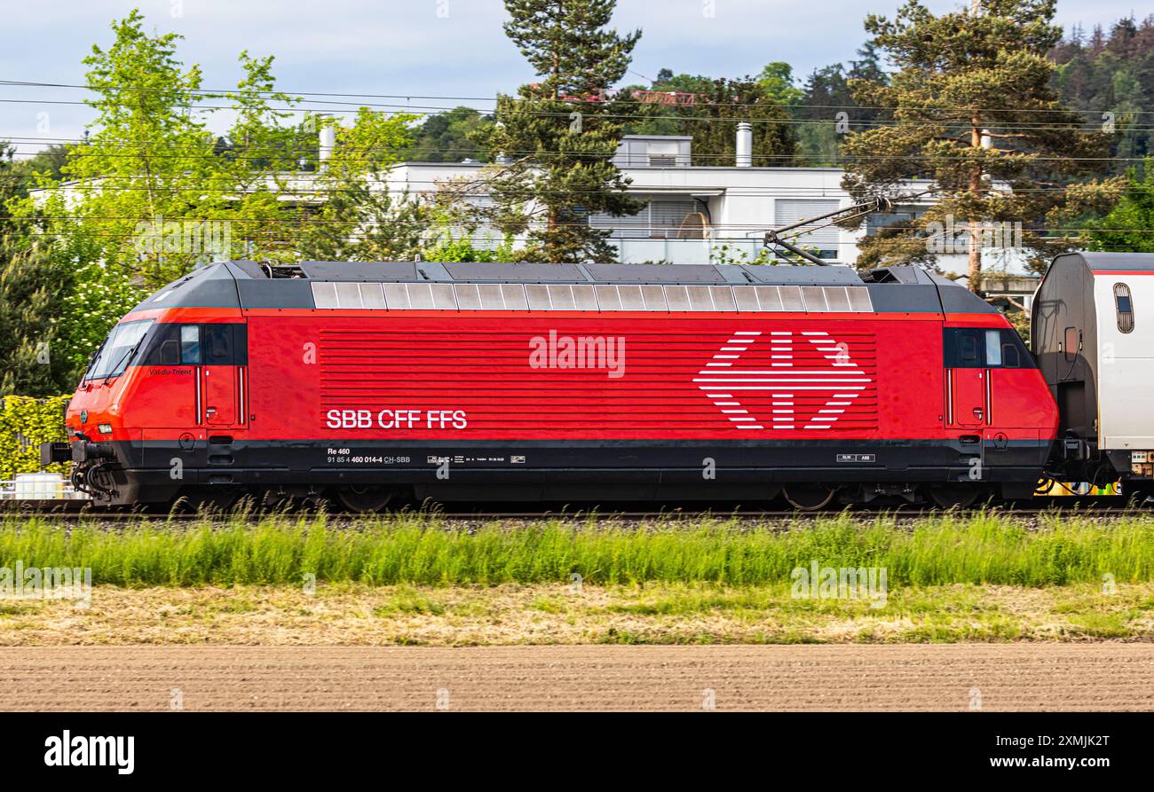 Bassersdorf, Switzerland, 4th May 2024: A locomotive 2000 (SBB Re 460 ...