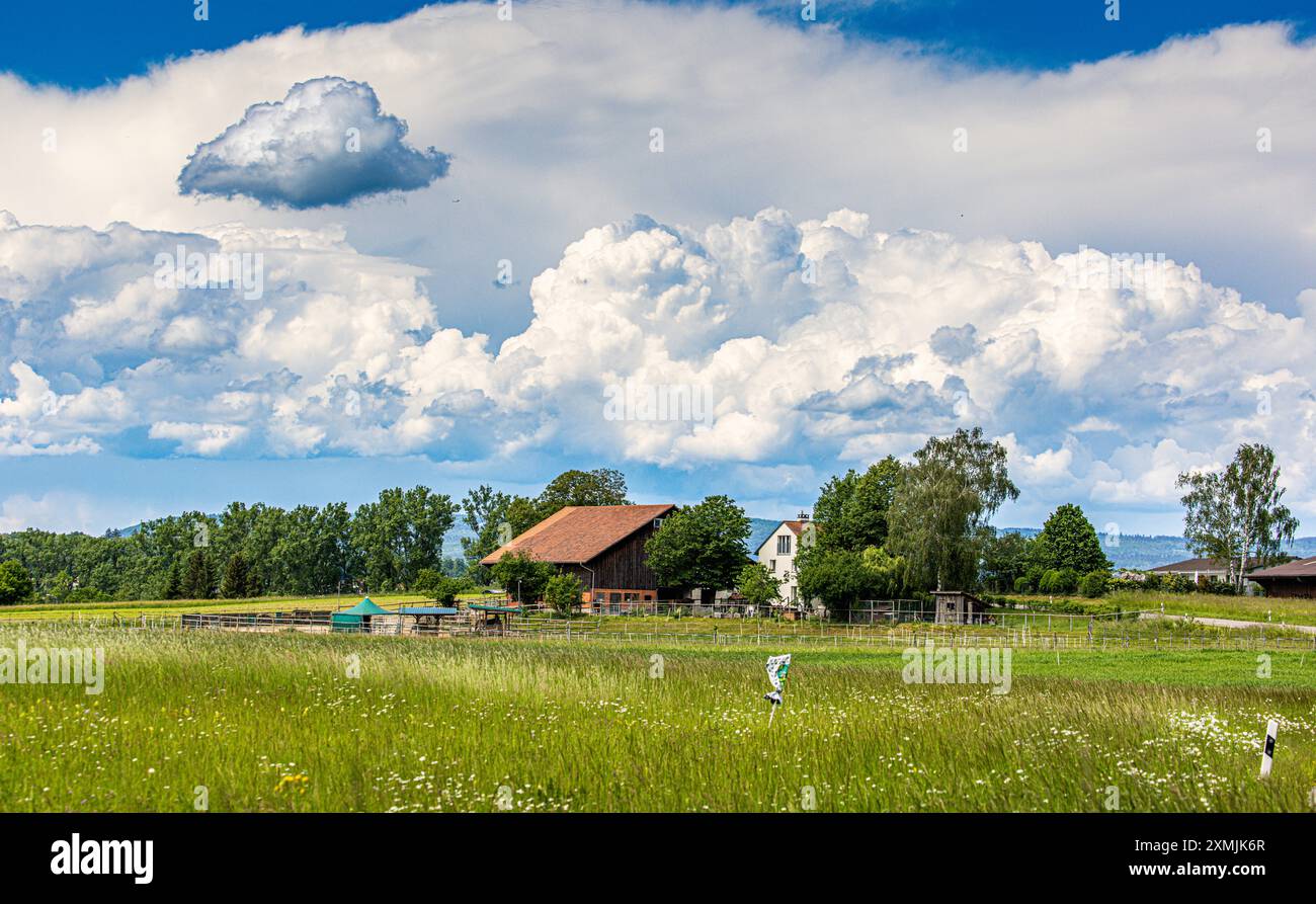 Marthalen, Switzerland, 20th May 2024: A storm is raging behind the ...