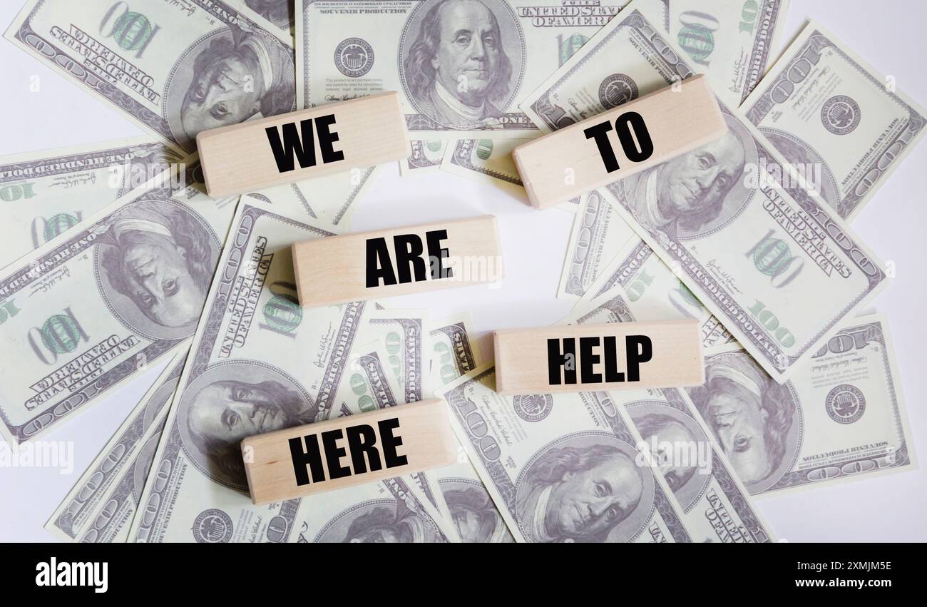 We are here to help the symbol. Concept words: We are here to help with ...