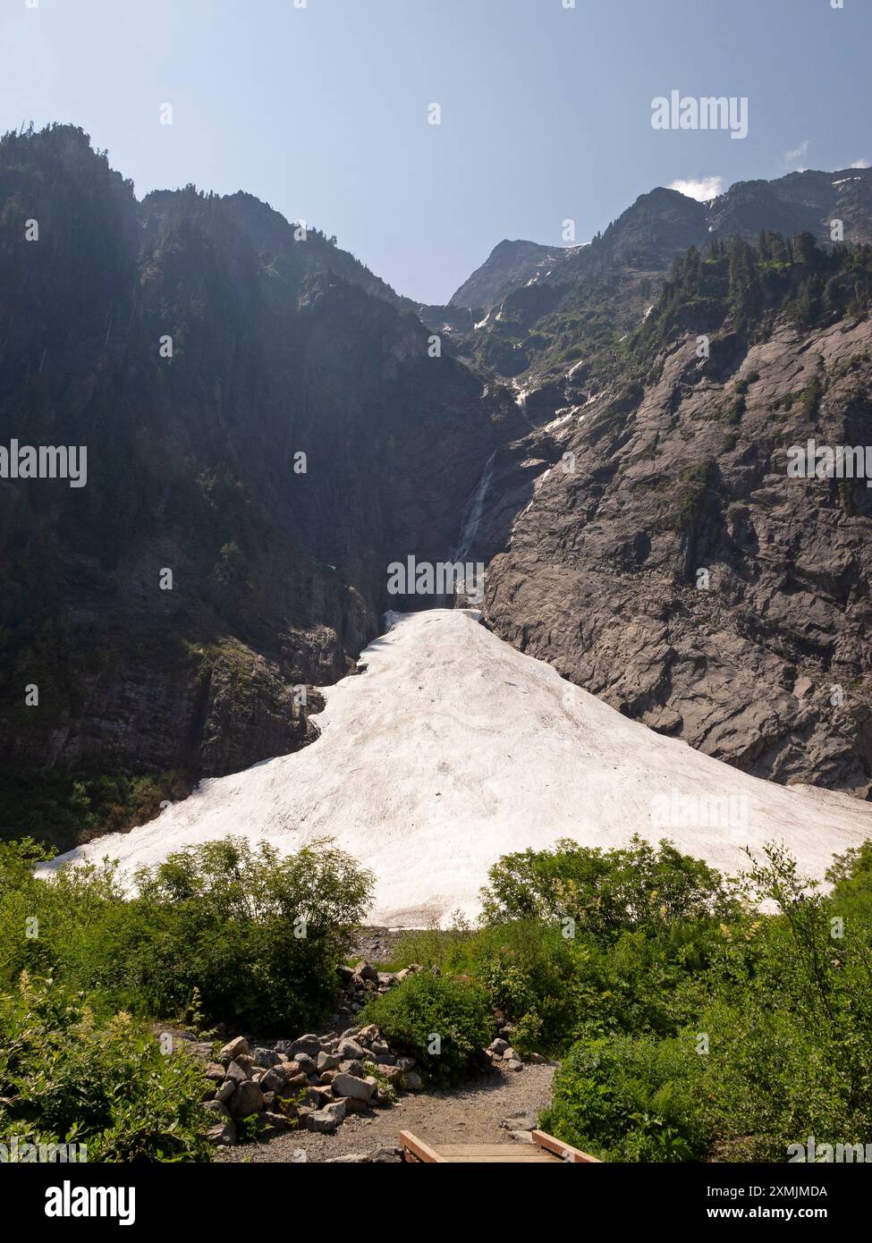 Washington State, USA. Rucker's Glacier at the foot of Big Four ...