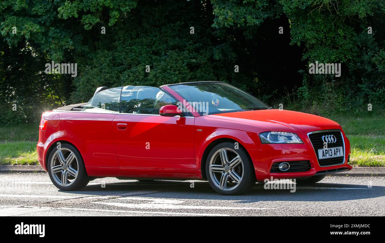 Milton Keynes,UK - July 18th 2024: 2013 red Audi A3 convertible car ...