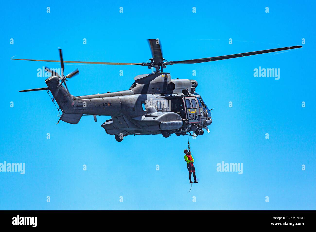 Spanish military SAR Squadron performing an air rescue Stock Photo - Alamy