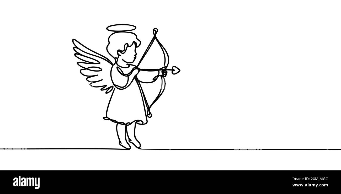 Angel Continuous Line Drawing