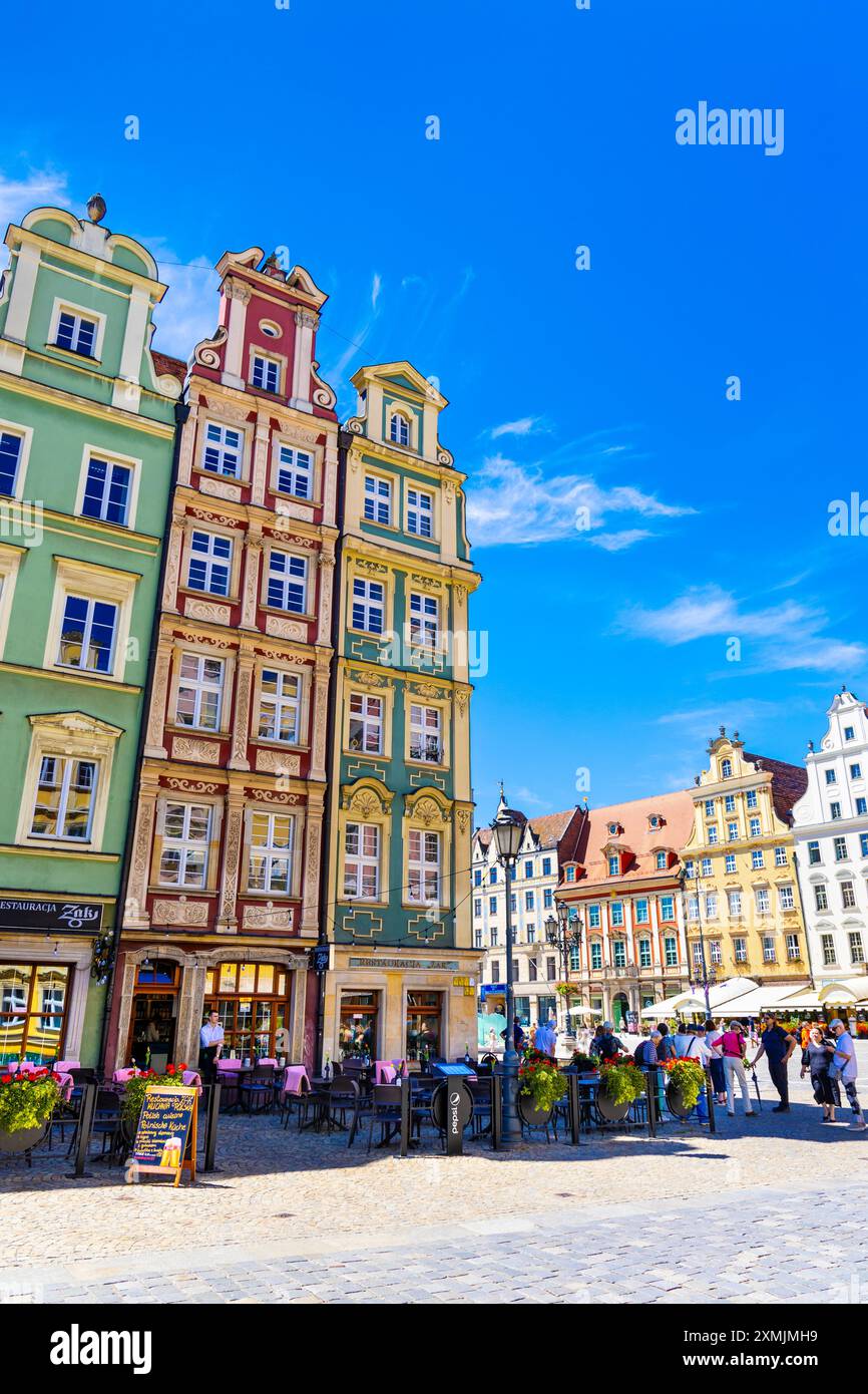 Colourful historic baroque style tenement houses Rynek-Ratusz 7-9 at ...