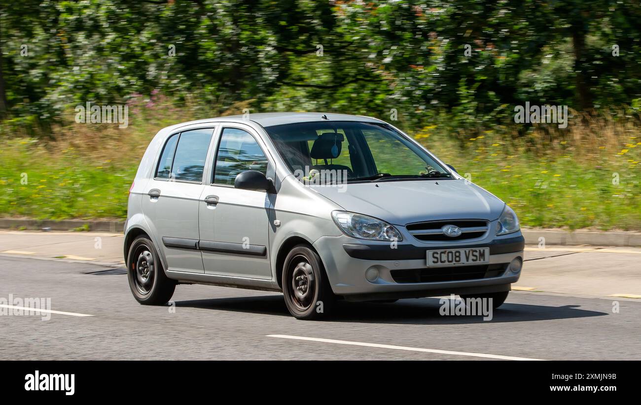 Milton Keynes,UK - July 28th 2024: 2008 silver Hyundai Getz hatchback ...