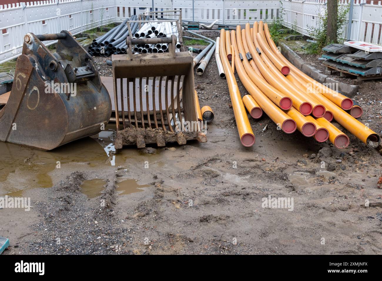 Components for a concrete road channel Stock Photo - Alamy