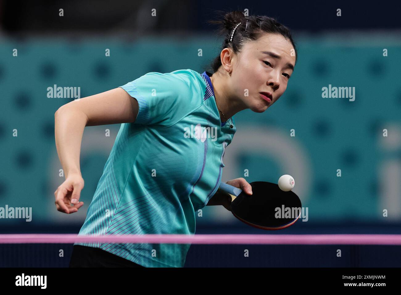 Paris, France, 28 July, 2024. Jihee Jeon hits the ball Women’s Table ...