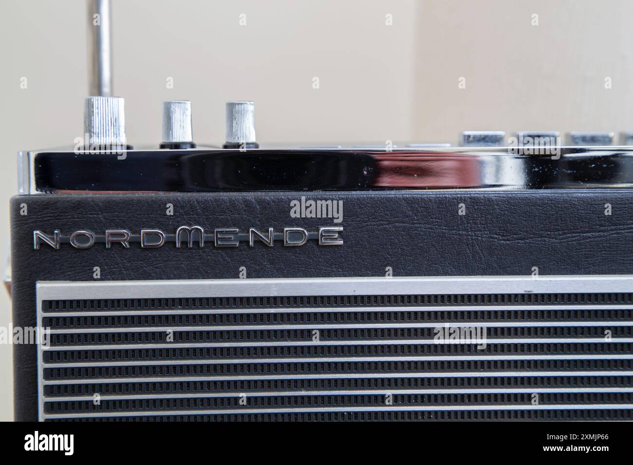 Name Plate Closeup - Nordmende Globetraveler II Portable Radio Stock ...