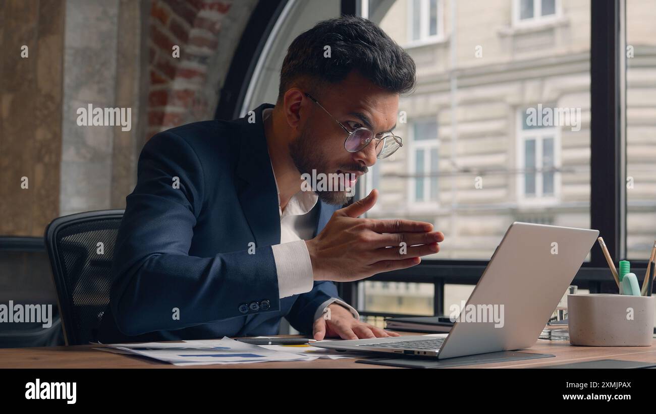 Furious ceo arguing video call hi-res stock photography and images - Alamy