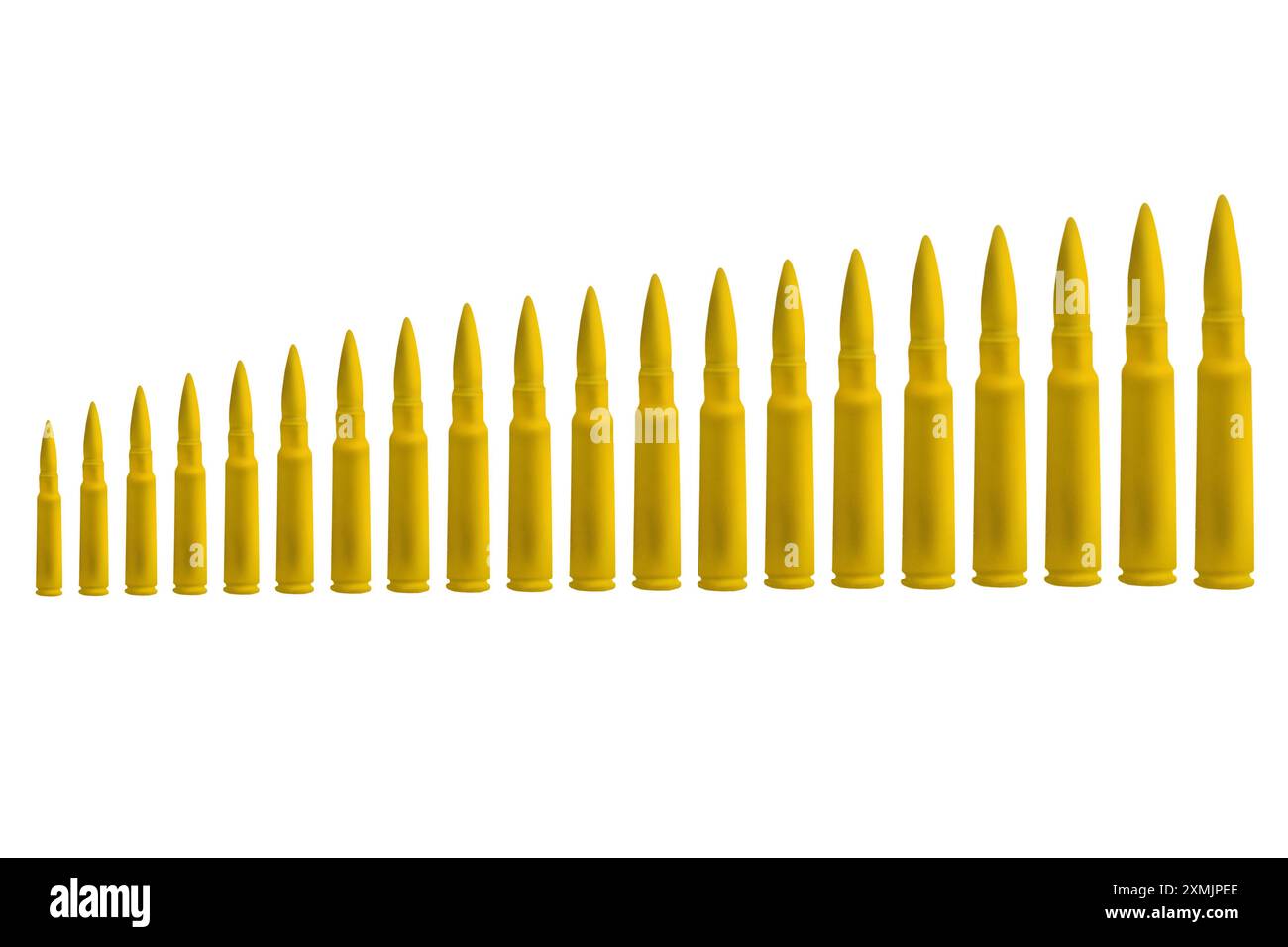 cartridges increase from small to large isolated on white Stock Photo ...