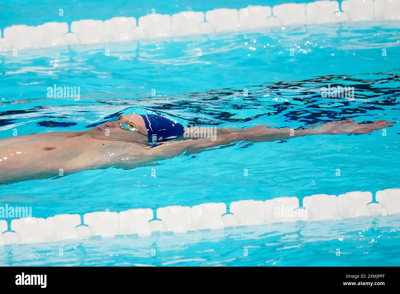 Leon Marchand, of France, competes in the men's 400-meter individual ...