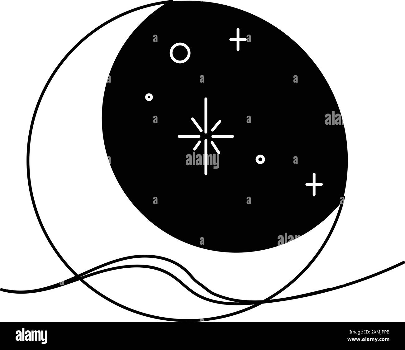 Celestial Boho Moon Illustration 16 Stock Vector Image & Art - Alamy