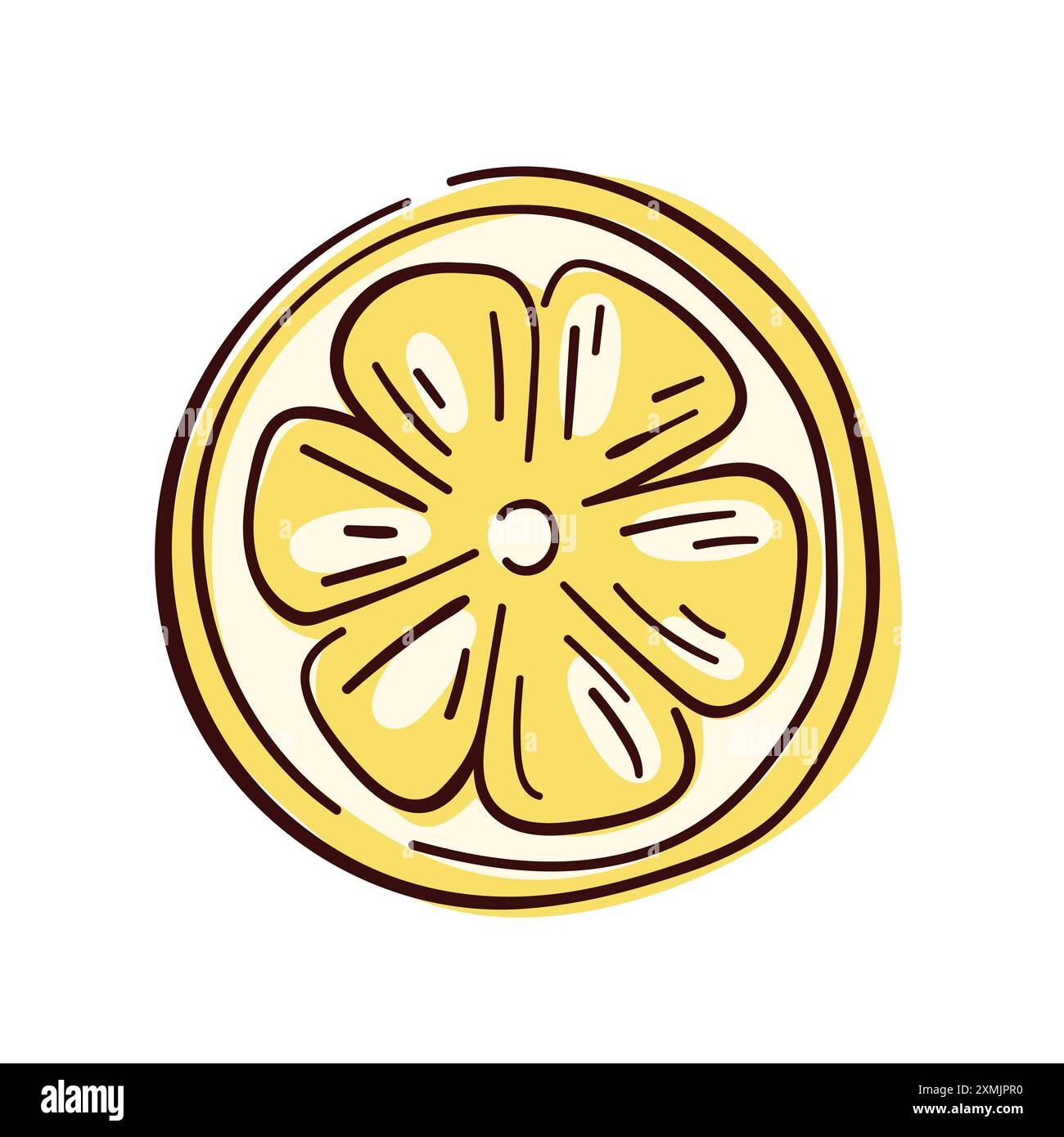 Lemon slice outline flat Stock Vector Images - Alamy