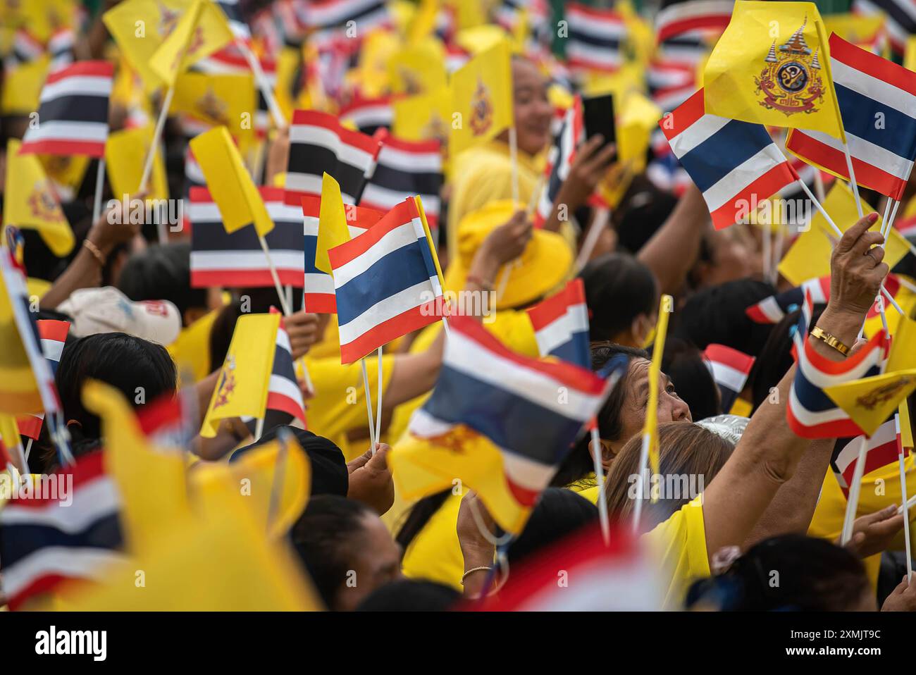 Bangkok, Thailand. 28th July, 2024. Thai royalist supporters seen ...