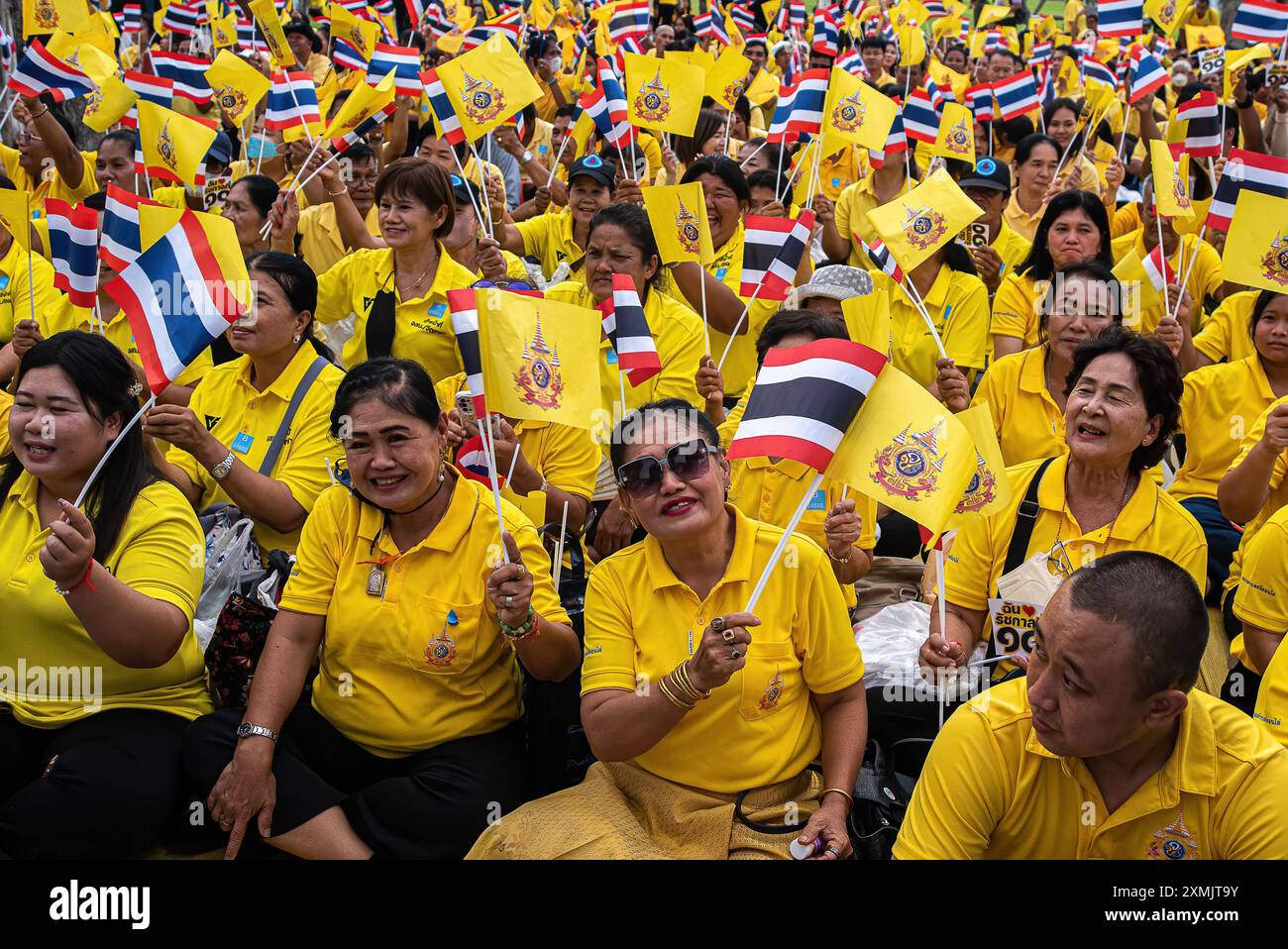Bangkok, Thailand. 28th July, 2024. Thai royalist supporters seen ...