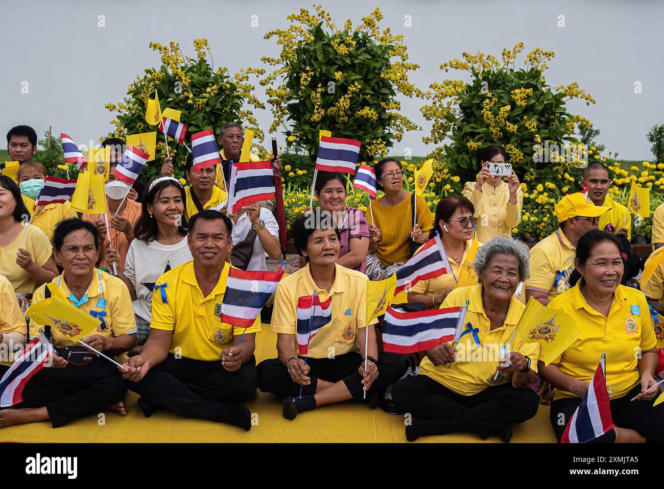 Bangkok, Thailand. 28th July, 2024. Thai royalist supporters seen ...
