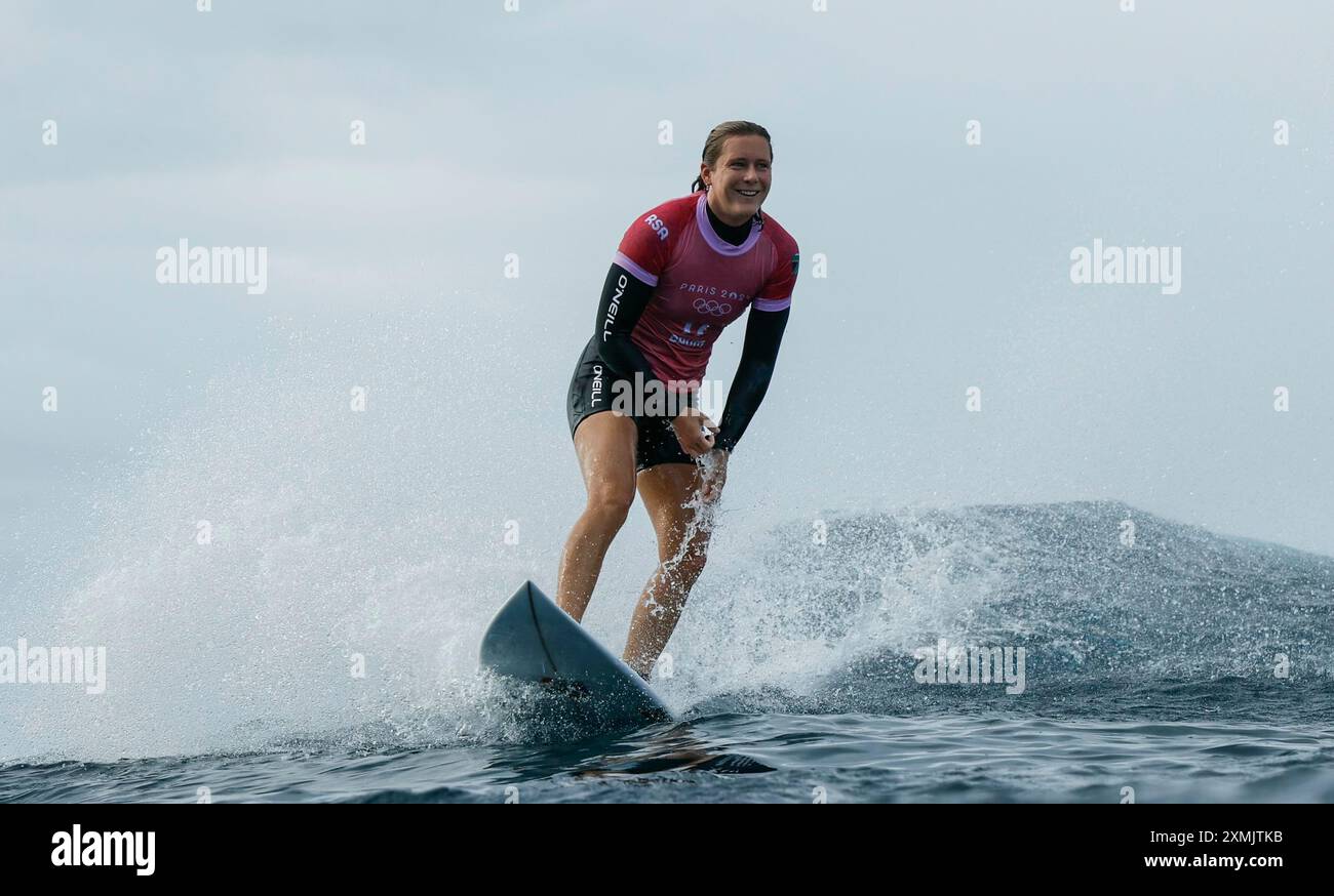 South Africa's Sarah Baum smiles after round two on day two of the ...