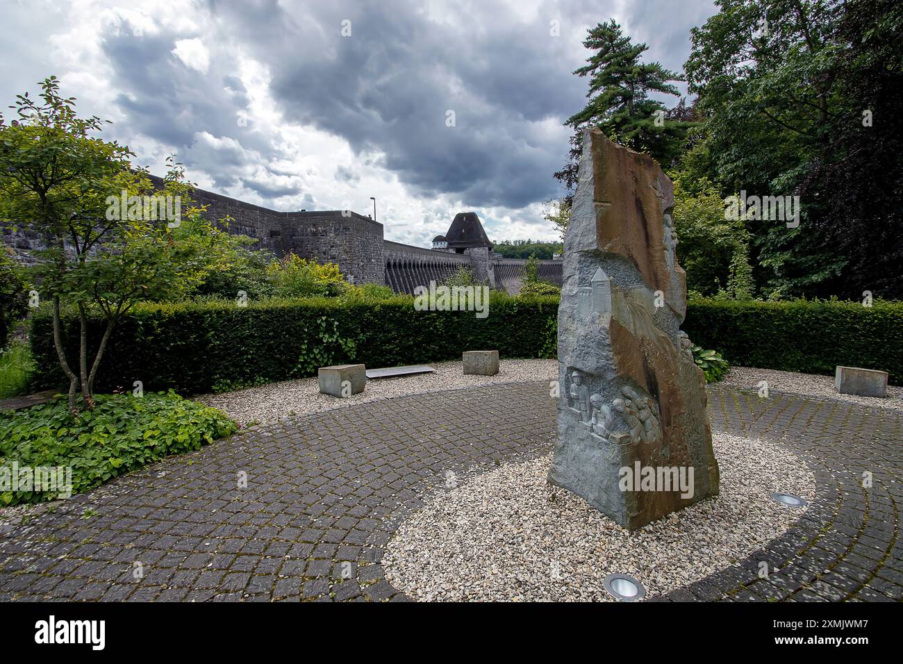 The memorial to the people who died during the Dambusters raid on the ...